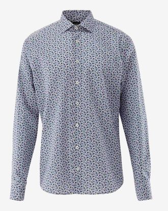 van Laack Baumwollhemd mit floralem Print, Tailor Fit in