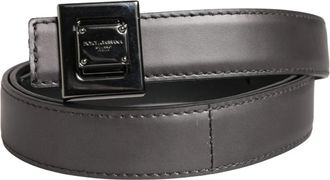 Dolce & Gabbana Homme, Accessoires, Gris, Taille: ONE Size Classic Leather Square Buckle Belt
