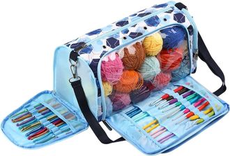 Generic Wolle H&auml;keln Aufbewahrungstasche Diagonal Paket Garn wasserdichte Reise Stricktasche for N&auml;hwerkzeuge(Empty Bag-E)