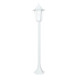 Licht-Erlebnisse Stehleuchte Außen Aluminium Glas Weiß IP44 Garten H:105 cm E27 Laterne Rustikal nostalgische Wegeleuchte Outdoor PARIS