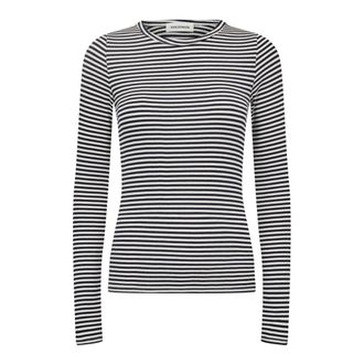 Sofie Schnoor Schwarze Gestreifte Langarmbluse - - Tops - Damen - Mehrfarbig - S