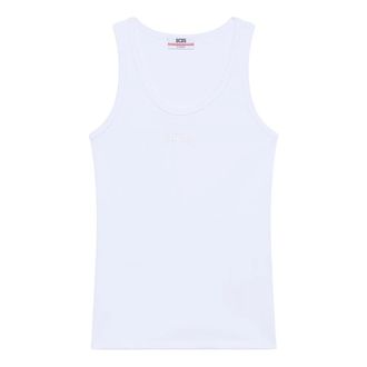 GCDS Ribbed Logo Lounge Tank - - Tops - Herren - Wei&szlig; - L