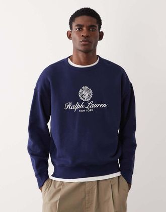 Polo Ralph Lauren Sweatshirt in Marineblau mit gro&szlig;em Wappenlogo