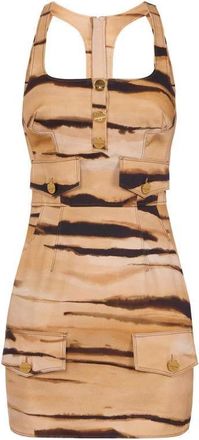 Elisabetta Franchi Femme, Robes, Brun, Taille: 42 FR Drill Mini Dress