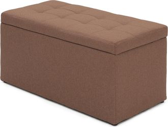 Magshion Rechteckige Ottomane Sitzbank Lagerstoff Schuhbank 31 Zoll (Kaffee-Stoff)