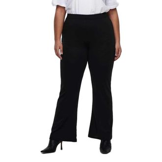Only Carmakoma Damen CARPEVER Flared Pants JRS Hose, Black, XL-54