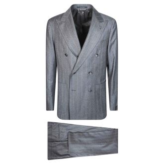 Tagliatore Vesuvio DP Anzug Nadelstreifen Weit - - Suits - Herren - Grau - 2XL