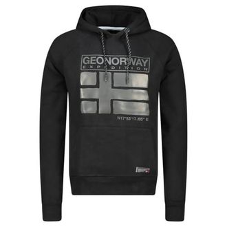 Geographical Norway Sweat &agrave; capuche pour homme &agrave; manches longues mod&egrave;le GARICE - Couleur noire - Taille L, Noir, L