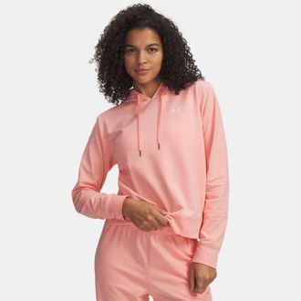 Under Armour Sport Terry Hoodie f&uuml;r Damen Posh Rosa / Wei&szlig; XXL