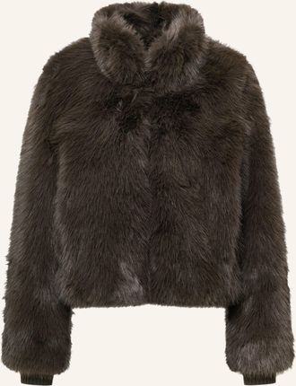 Comma Comma Kunstfell-Jacke braun
