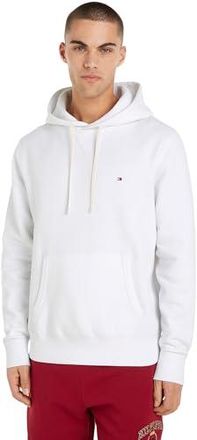 Tommy Hilfiger Sweat &agrave; Capuche Homme Essential Fleece Regular Fit, Blanc (White), XS