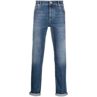 Brunello Cucinelli Logo-Stickerei Stretch Jeans - - Jeans - Herren - Blau - XL
