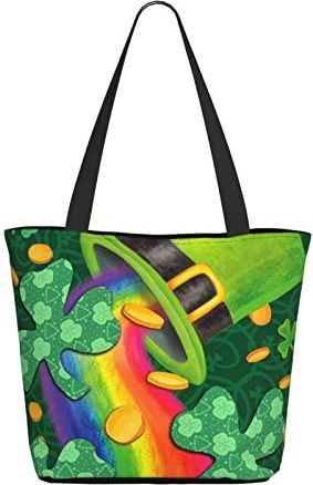 AOOEDM Happy St PatrickS Day Ladies Shopping Bag 13x11x7in.Le cadeau parfait pour la Saint-Valentin.Cest de la Saint-Valentin pour maman, fille, &eacute;pouse, etc