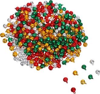 Cabilock Kleiner Metall Gl&ouml;ckchen 400 St&uuml;ck Bunt 10mm Kleine Schlittengl&ouml;ckchen zum Basteln mit Aufh&auml;nger f&uuml;r Weihnachtsdeko Haustierhalsb&auml;nder und Schmuck