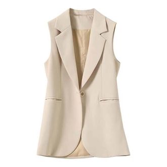 Generic Gilet Sans Manche Femme Gilet Femme D&eacute;contract&eacute; Quotidien Ville Petite Taille Dos Fendu - Coupe Ajust&eacute;e Pour Look Professionnel Ou Casual