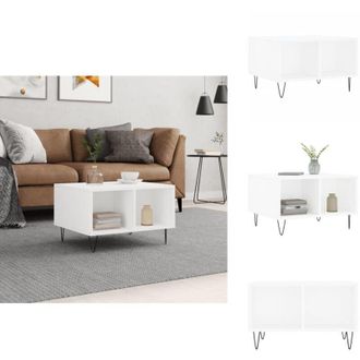 vidaXL Couchtisch Wei&szlig; 60x50x36,5 cm Holzwerkstoff - Couchtisch - Wohnzimmerstil - Wei&szlig;er Couchtisch - Holzwerkstoff M&ouml;bel - Sideboard