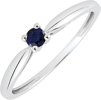 Edenly Zarter Solitär in Weißgold - 0.1 Karat Saphir - 18 Karat Weißgold