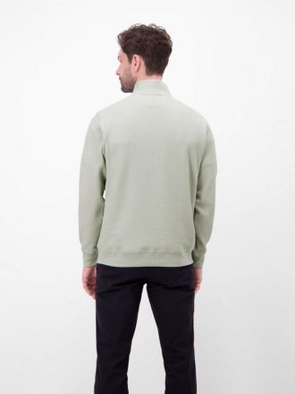 Lerros Sweatshirt Troyer mit Rei&szlig;verschlusskragen