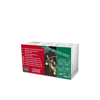 Konstsmide 3158-803 LED Dekolichterkette Goldfarbenen Metallb&auml;lle / f&uuml;r Innen / Batteriebetrieben: 3xAA 1.5V (exkl.) / 20 warm wei&szlig;e Dioden / transparentes Kabel