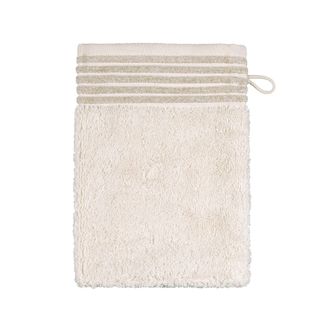 Möve Wellness Waschhandschuh Uni mit Chenillebiesen 15 x 20 cm aus 100 % Baumwolle (Spinair), nature