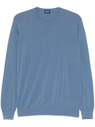 Drumohr pull en maille fine - Bleu