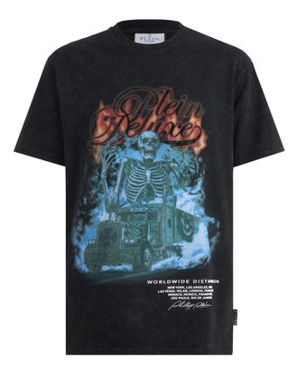Philipp Plein Round Neck T-Shirt Plein Deluxe Skeleton Stones