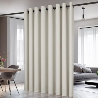 Deconovo Blickdicht Raumteiler Vorhang mit &Ouml;sen Gardinen Wohnzimmer Verdunklungsvorh&auml;nge Thermogardine Verdunkelung Vorh&auml;nge Schlafzimmer K&auml;lteschutz, 270x254 