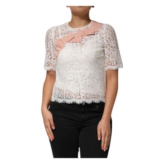 Dolce & Gabbana Wei&szlig;e Blumen Spitzenbluse Top - - Blouses & Shirts - Damen - Wei&szlig; - M