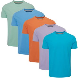 Charles Wilson 5er Packung Einfarbige T-Shirts mit Rundhalsausschnitt (XXL, Summer Essentials Type 54)
