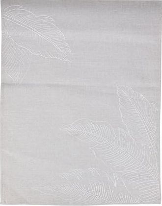 Villa D'Este Home Tivoli Tischläufer grau 40 x 173 cm Polyester Blätter Tropical Leaf