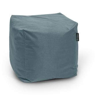 BuBiBag Sitzpouf für Outdoor Sitzsack, Fußhocker ideal für Gaming Sitzsäcke, Wetterfest, Outdoor Pouf (45x45x45cm, Anthrazit)