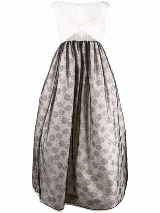 Maison Margiela robe longue &agrave; design superpos&eacute; - Noir