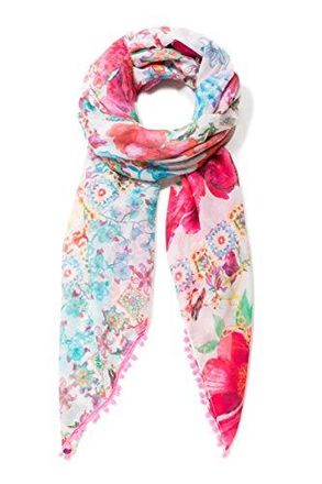 Desigual Geisha &eacute;charpe 190 cm, Blanc (Soybean 1028)., taille unique