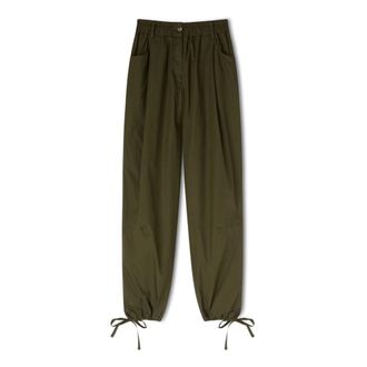 Motivi Cargohose aus Baumwoll-Popeline - - Trousers - Damen - Gr&uuml;n - XS