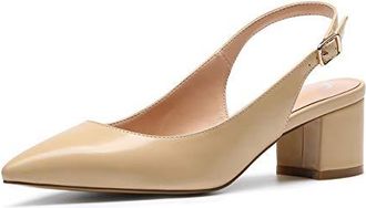Castamere Escarpins Femme Talon Slingback Chaussures à Talons Haut Sexy Bout Pointu Fermé High Heels Talons Hauteur 5CM PU Nude Escarpin EU 39.5