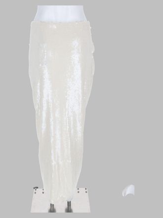 Rotate Sequin Knot Detail Skirt - Beige