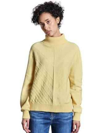 Street One A303086 Pull structuré, Jaune chiné, 44 Femme