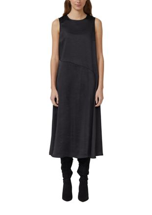 s.Oliver &Auml;rmelloses Satinkleid mit diagonaler Ziernaht