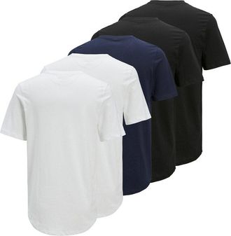 Jack & Jones T-Shirt Herren T-Shirt 5er Pack Baumwolle (Packung, 5er Pack)