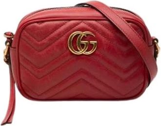 Gucci Sac bandouli&egrave;re matelass&eacute; Pre-owned - Femme - Pre-owned - Rouge - Taille: ONE Size