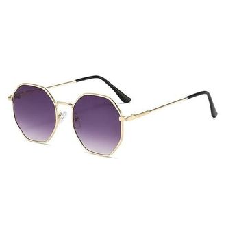 Generic Lunettes de soleil r&eacute;tro &agrave; monture en m&eacute;tal tendance pour homme et femme - Lunettes de soleil tendance pour voyage, photographie de rue, Cadre dor&eacute; do