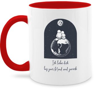 Shirtracer Tasse Tassen 325ml - Ich liebe dich bis zum Mond und zur&uuml;ck I Paar Geschenke Jahrestag Geschenk f&uuml;r ihn P&auml;rchen Geschenke Valentinstag I Ich liebe dic