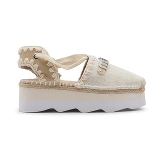Mou Espadrille-Sandalen mit Kn&ouml;chelriemen - - Shoes - Damen - Beige - 36 EU