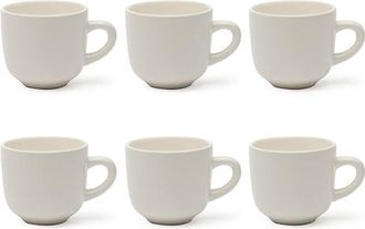 Excelsa Fashion White Set mit 6 weißen Teetassen, Keramik, Fassungsvermögen 250 ml