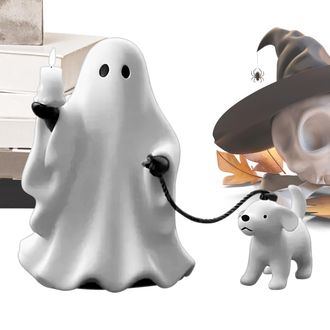 Generic Walking Ghost Hund Statue - Ornament der Halloween-Figur, dekoratives Herzst&uuml;ck Display | Festliche saisonale Partyakzentdekoration, Tabl-Schlafzimmer