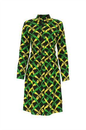 Bottega Veneta Botanical-Print Viscose Dress - Black