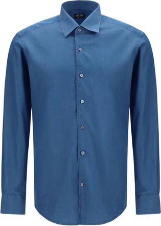 Ermenegildo Zegna Baumwollhemd - - Shirts - Herren - Blau - L