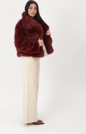 Elara Fellimitatjacke - Damen Jacke aus Fellimitat mit Eingrifftaschen & gro&szlig;em Kragen