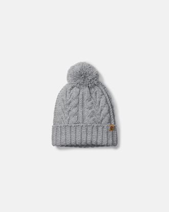 Timberland Strickm&uuml;tze mit Zopfmuster in Dunkelgrau, Damen, Grau