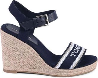 Tommy Hilfiger Femme, Chaussures, Bleu, Taille: 39 EU Élégantes compensées espadrilles